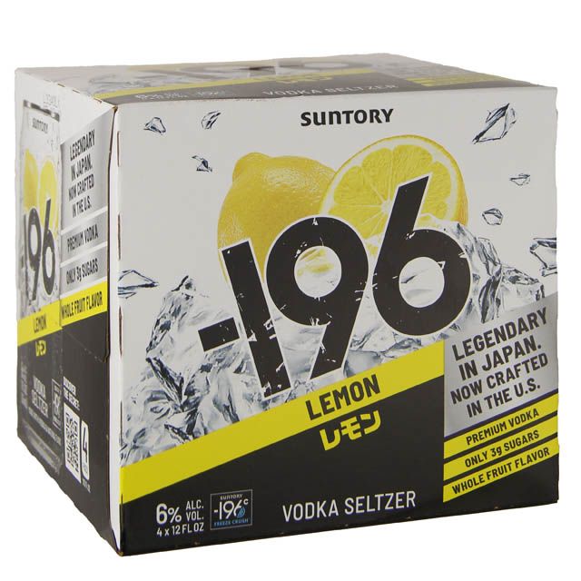 Suntory -196 Lemon Vodka Seltzer 4 Pk / 4-355mL - Marketview Liquor