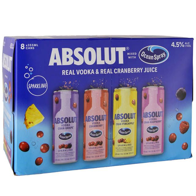 Absolut Ocean Spray Vodka Cranberry Variety 8 Pk / 8-355mL - Marketview ...
