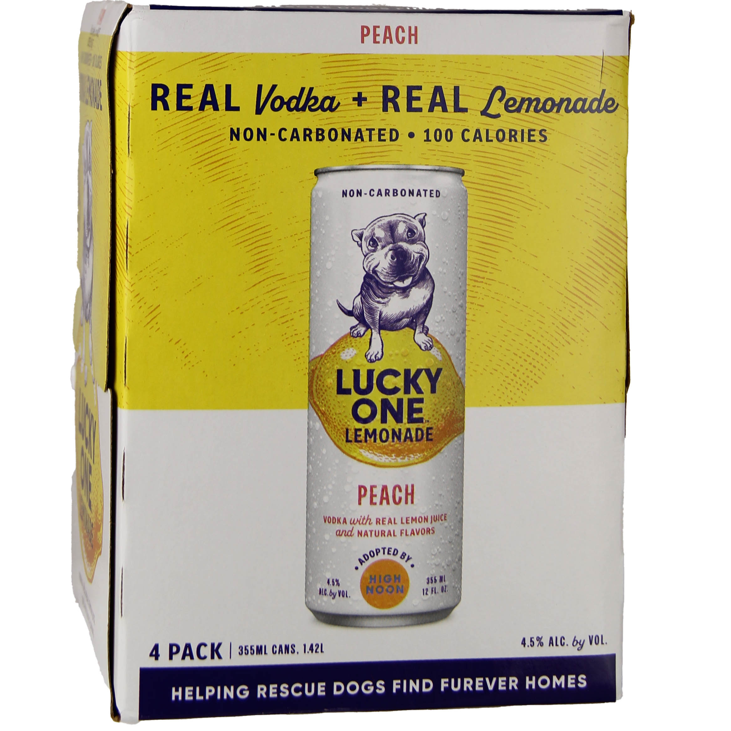 High Noon Lucky One Lemonade Peach 4 Pack / 4-355mL - Marketview Liquor
